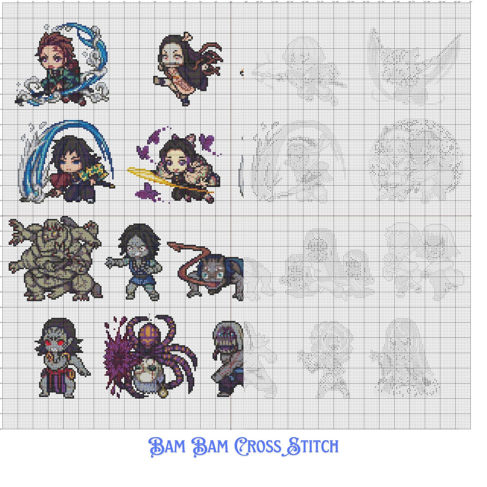 Demon Slayer V.2 : Cross Stitch Pattern - DIGITAL FILE ONLY - Etsy