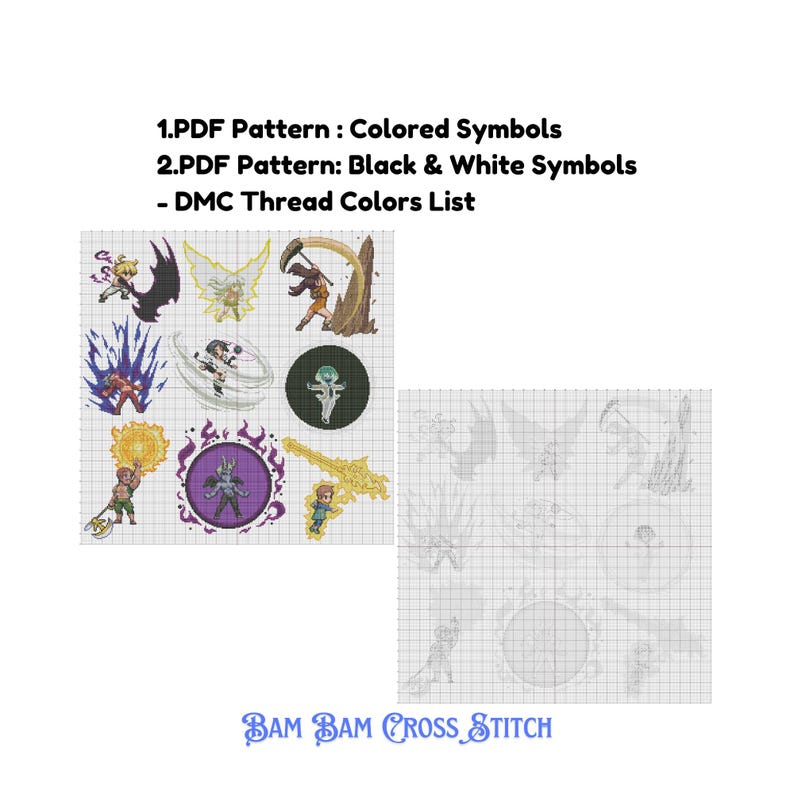 The Seven Deadly Sins V.2 : Cross Stitch Pattern - DIGITAL FILE ONLY - Etsy