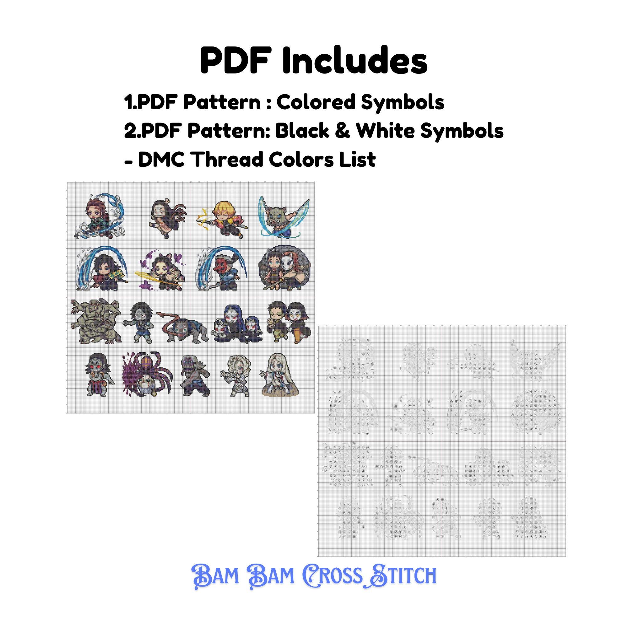 Demon Slayer V.2 : Cross Stitch Pattern - DIGITAL FILE ONLY - Etsy