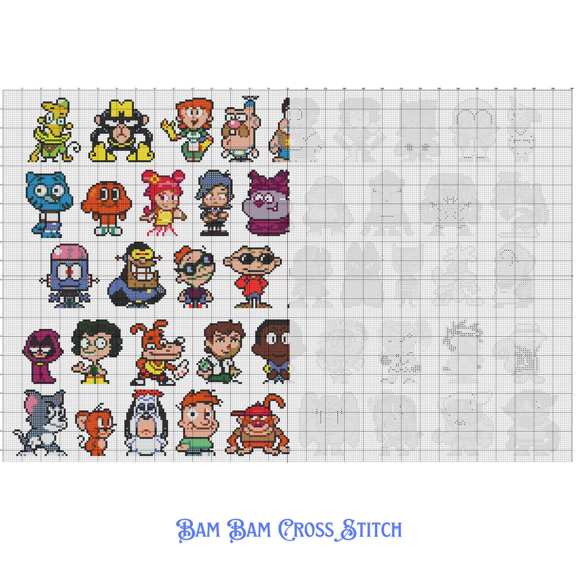 Cartoon Network V.2 : Cross Stitch Pattern - DIGITAL FILE ONLY - Etsy