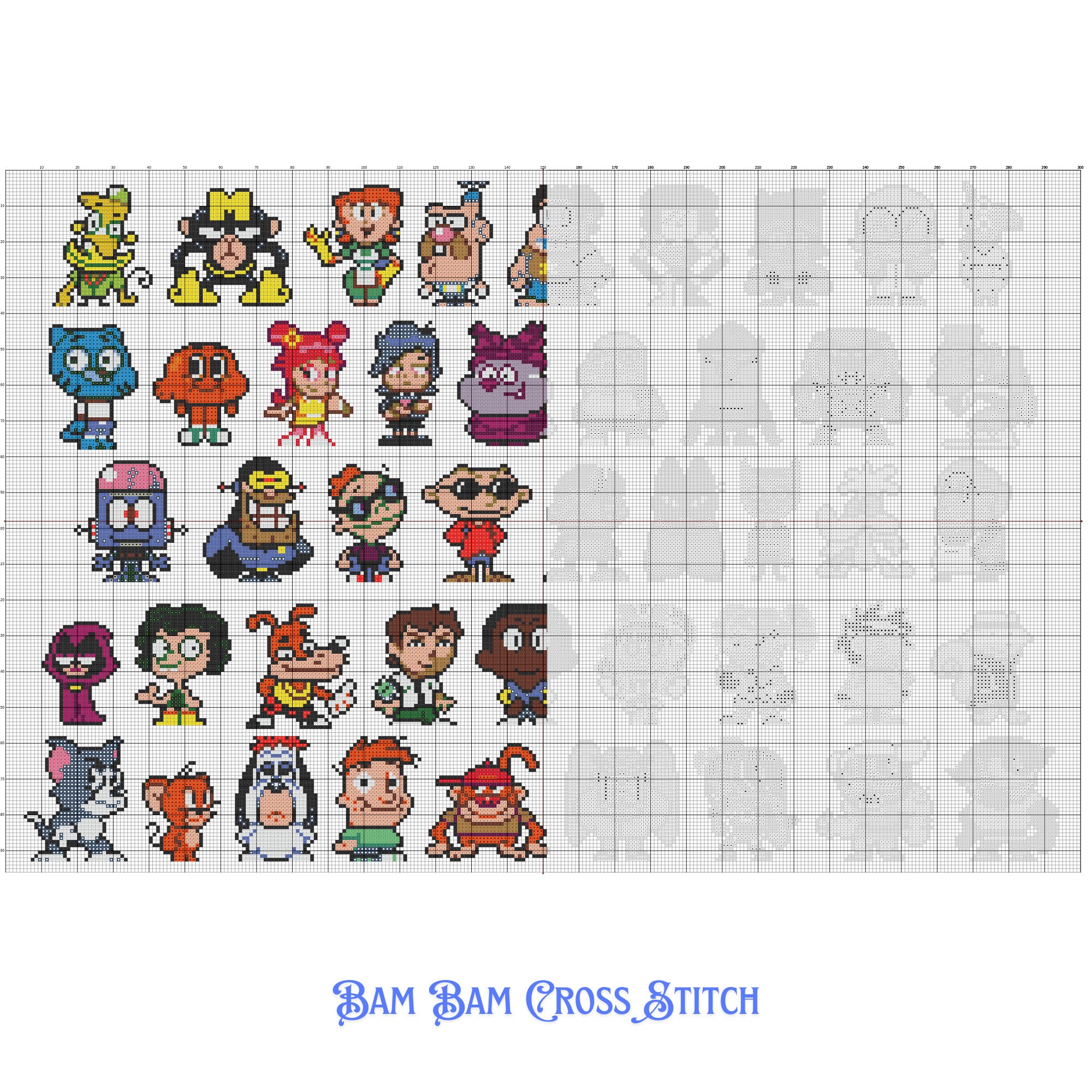 Cartoon Network V.2 : Cross Stitch Pattern - DIGITAL FILE ONLY - Etsy