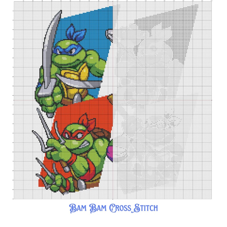Teenage Mutant Ninja Turtles : Cross Stitch Pattern DIGITAL FILE ONLY ...