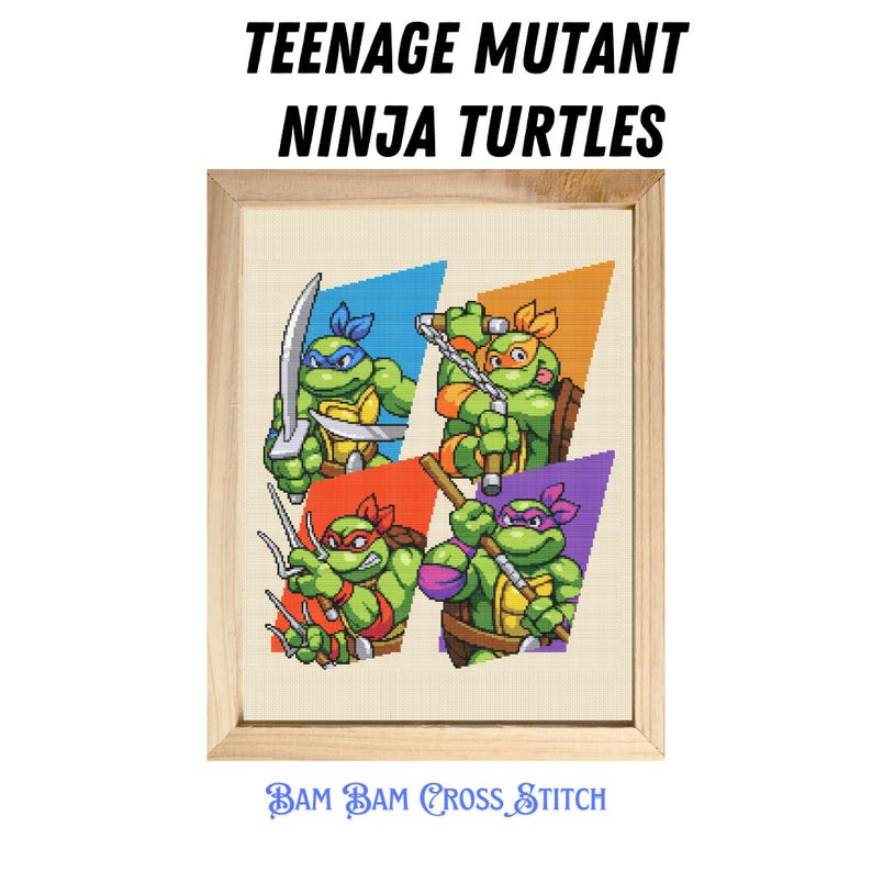 Teenage Mutant Ninja Turtles : Cross Stitch Pattern DIGITAL FILE ONLY ...