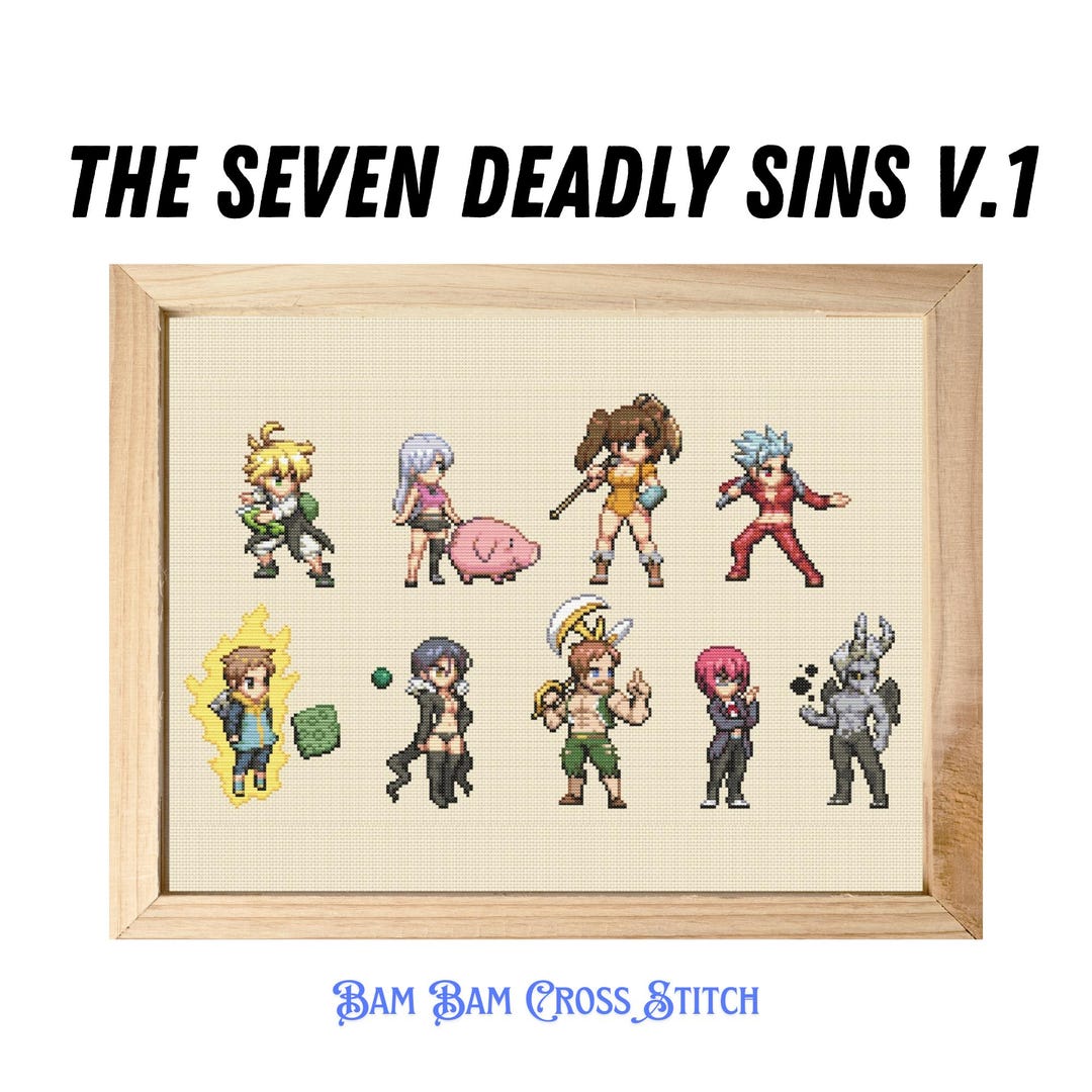 The Seven Deadly Sins V.1 : Cross Stitch Pattern - DIGITAL FILE ONLY - Etsy