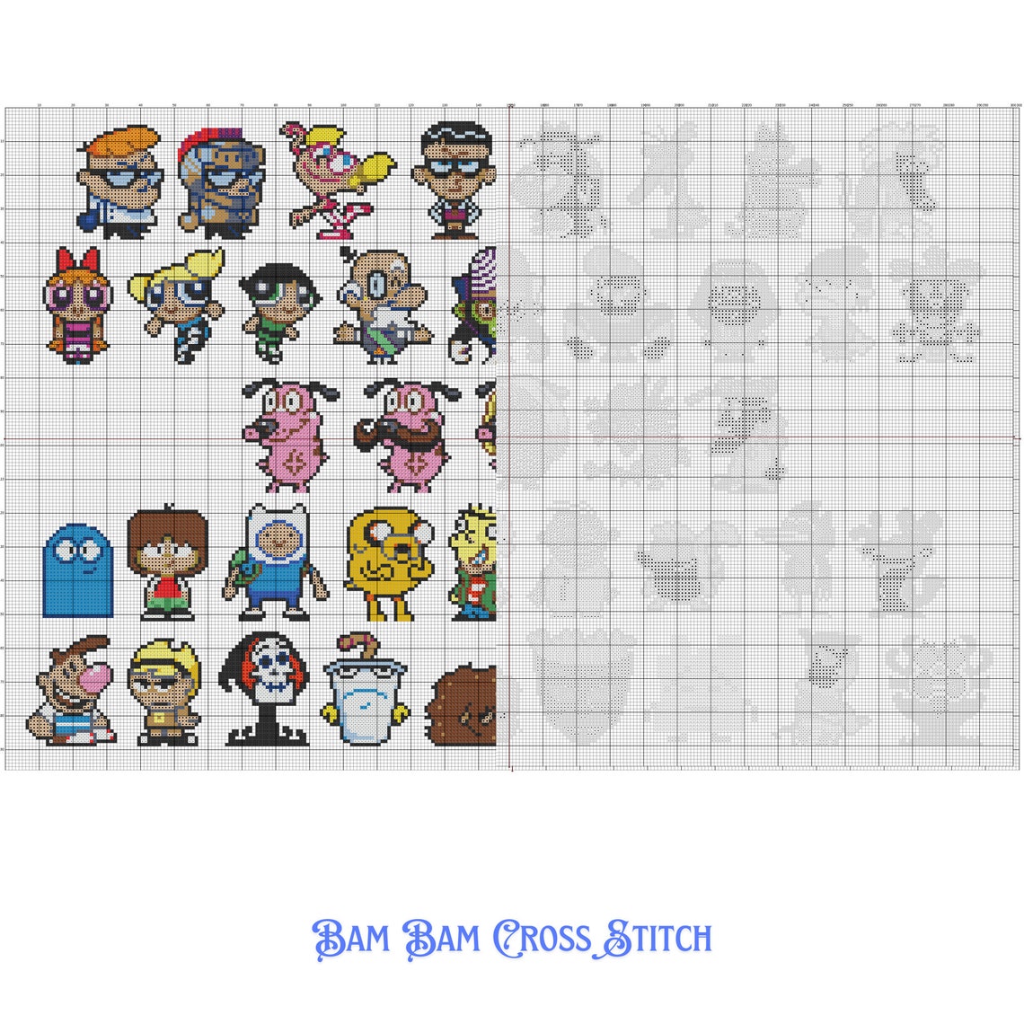 Cartoon Network V.1 : Cross Stitch Pattern - DIGITAL FILE ONLY - Etsy