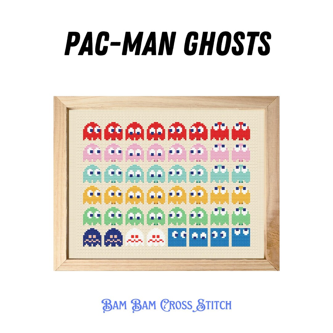 Pac Man Ghost : Cross Stitch Pattern - DIGITAL FILE ONLY - Etsy