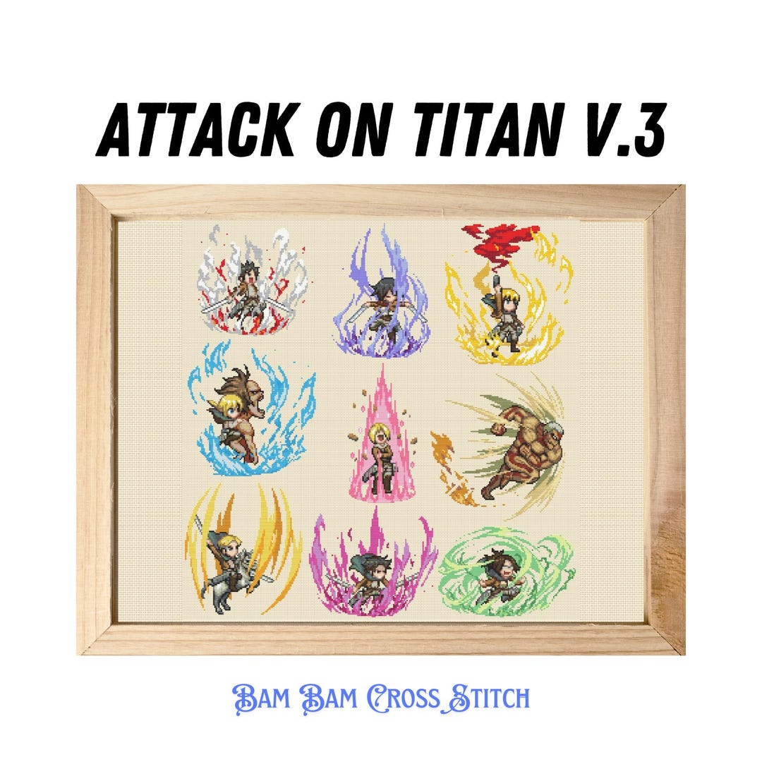Attack on Titan V.3 : Cross Stitch Pattern - DIGITAL FILE ONLY - Etsy