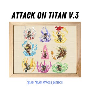 Attack on Titan V.3 : Cross Stitch Pattern - DIGITAL FILE ONLY - Etsy ...
