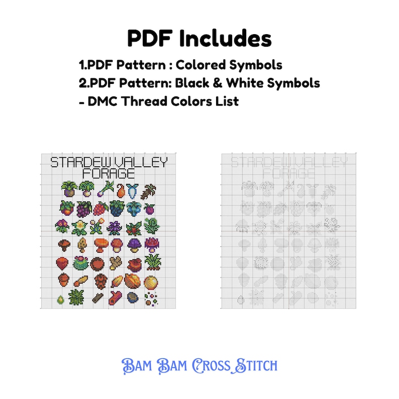 Stardew Valley Forage : Cross Stitch Pattern - DIGITAL FILE ONLY - Etsy