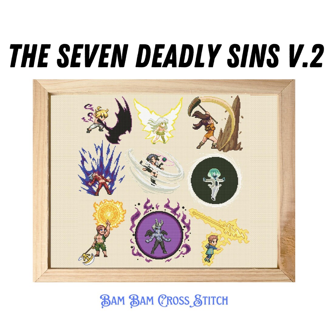 The Seven Deadly Sins V.2 : Cross Stitch Pattern - DIGITAL FILE ONLY - Etsy
