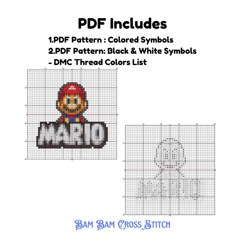 Super Mario : Cross Stitch Pattern - DIGITAL FILE ONLY - Etsy