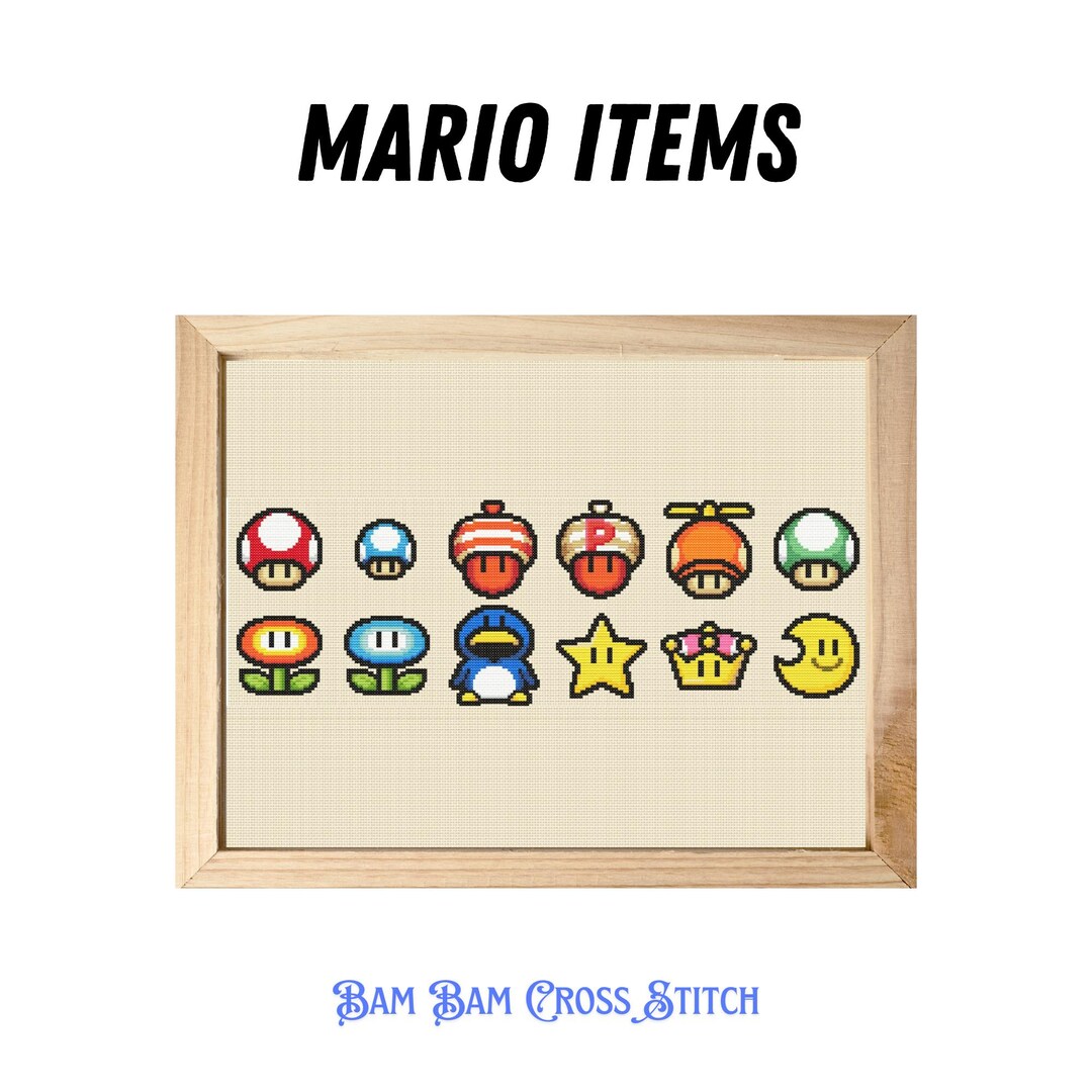 Mario Item : Cross Stitch Pattern - DIGITAL FILE ONLY - Etsy