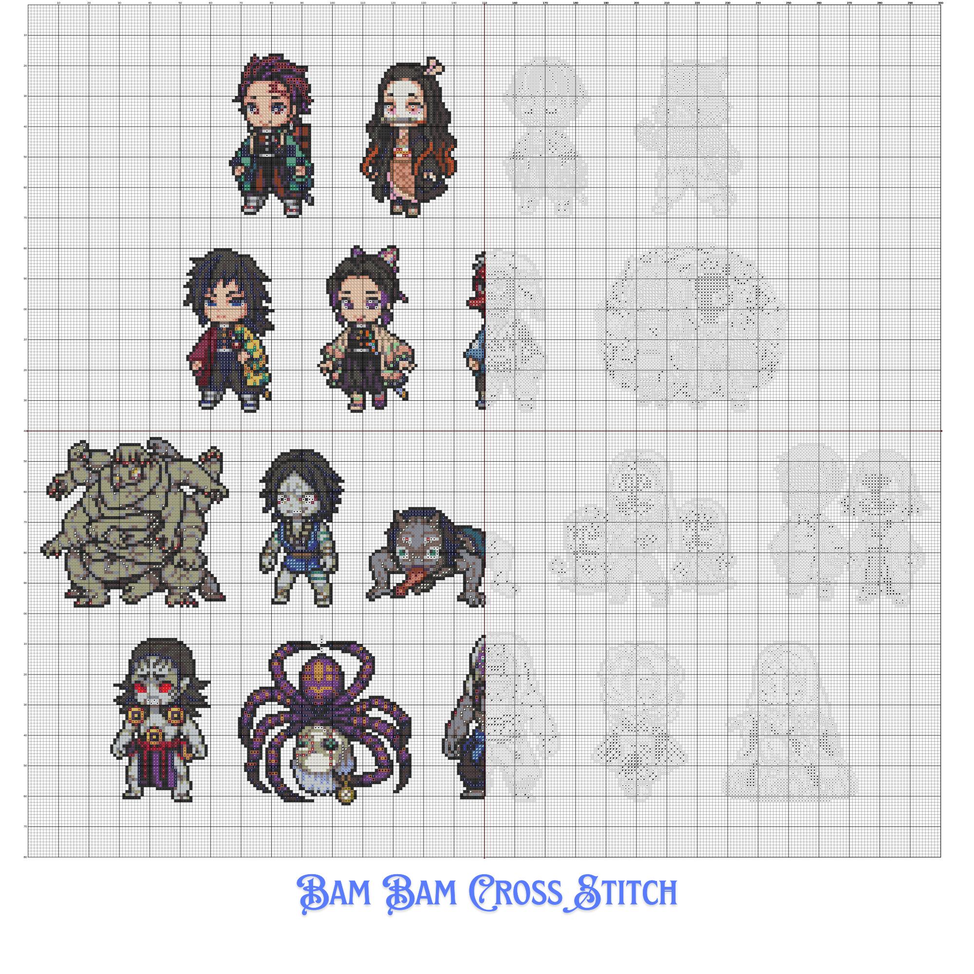 Demon Slayer V.1 : Cross Stitch Pattern - DIGITAL FILE ONLY - Etsy