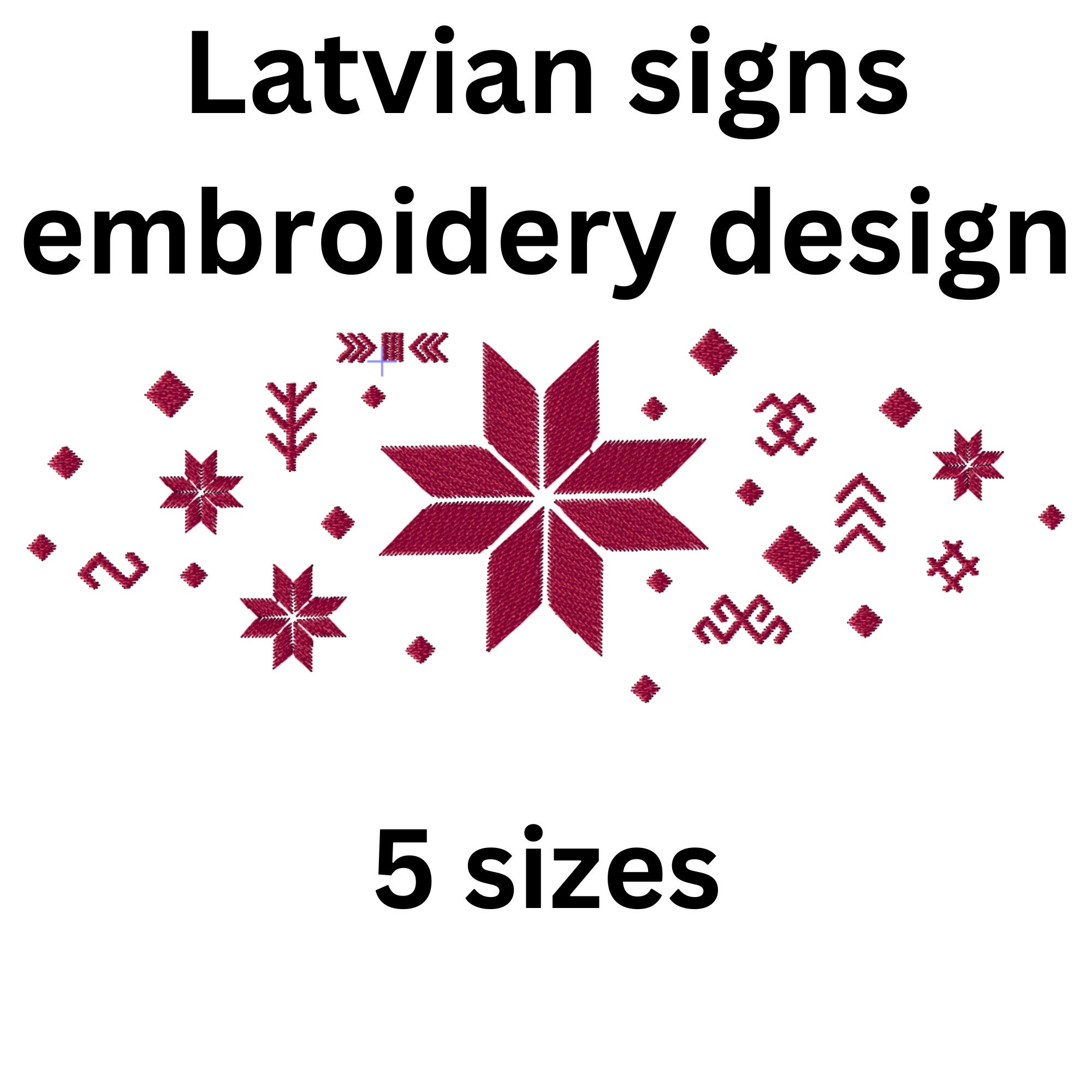 Latvian Signs Embroidery File 5 Sizes Different Latvia Signs Perfect ...