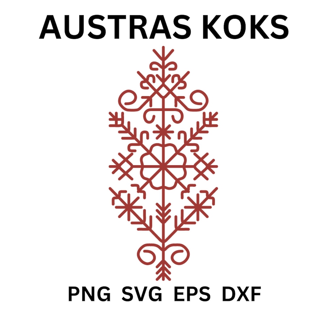 Austras Koks Latvian Autsras Tree SVG EPS PNG Dxf Latvian Folk Sign ...