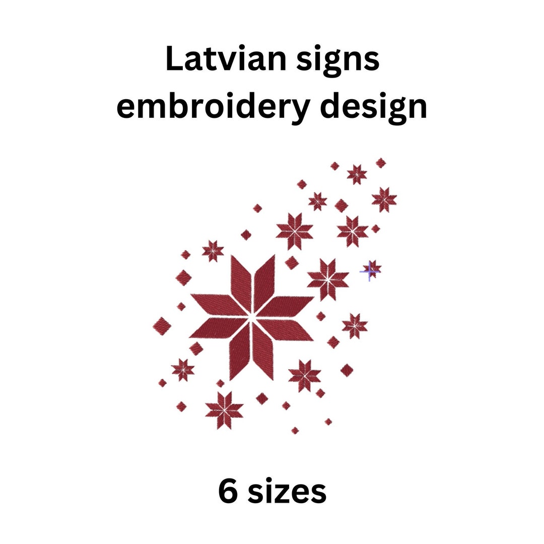 Latvian Signs Embroidery File 6 Sizes Latvia Signs Perfect Style ...