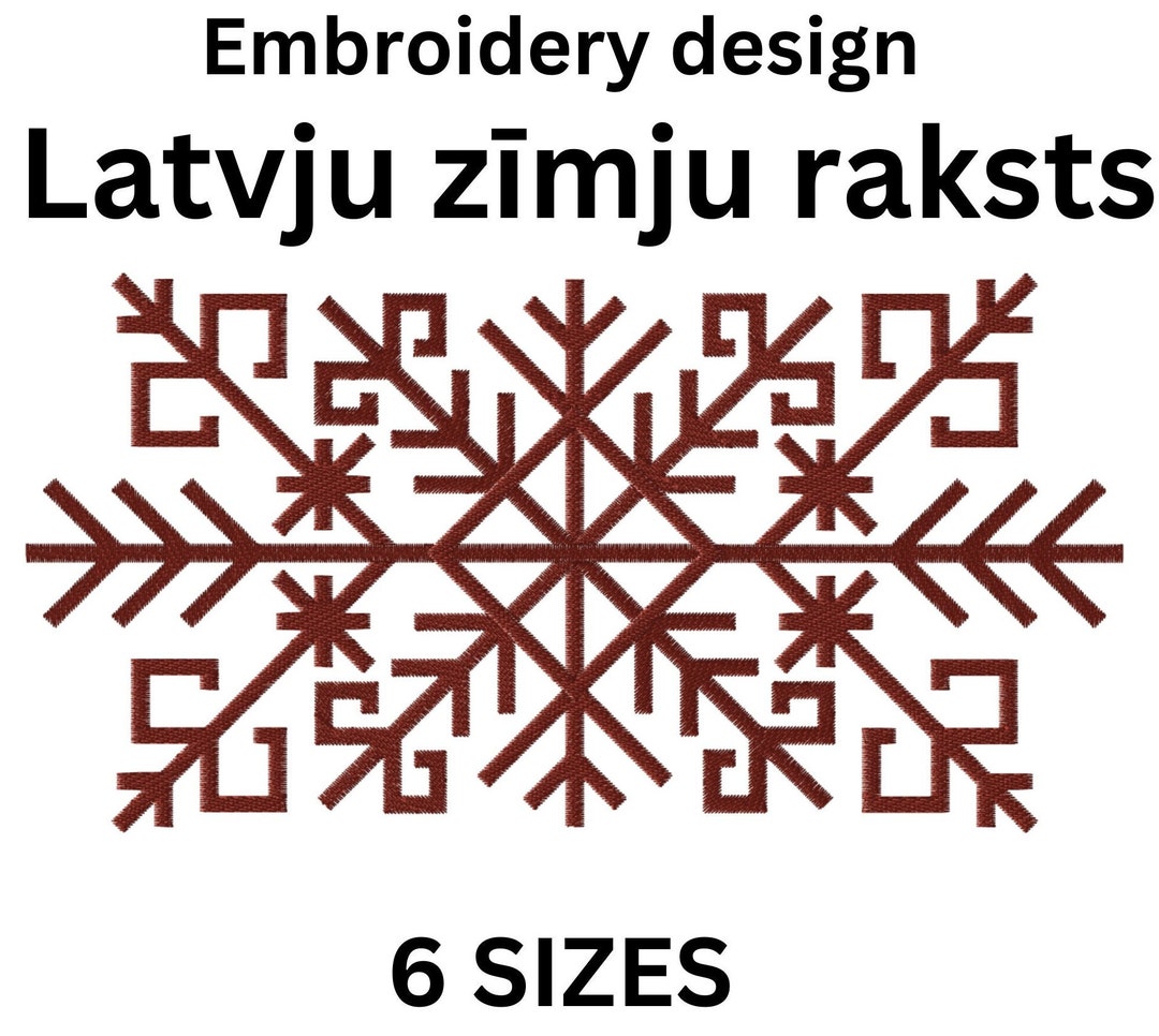 Latviešu Zīmju Raksts, Latvian Signs Embroidery File 6 Sizes Latvia ...