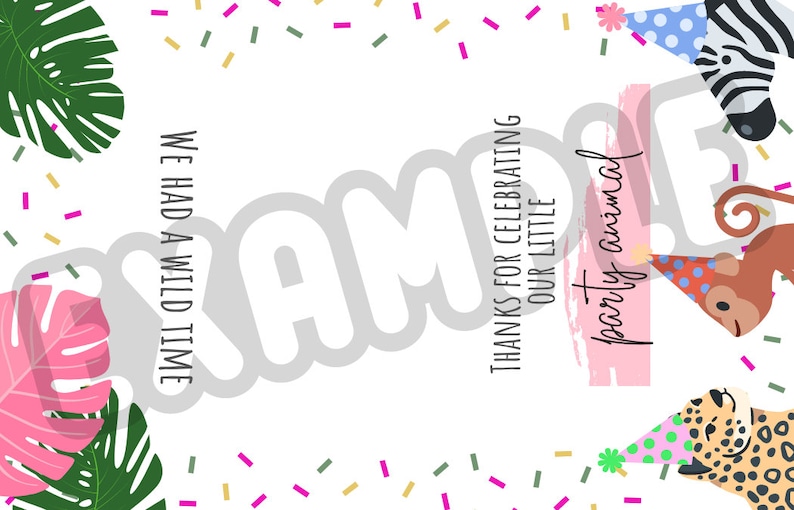 Party Favor Gift Tag - Treat Bag Gift Tag - Wild One Birthday - Jungle ...