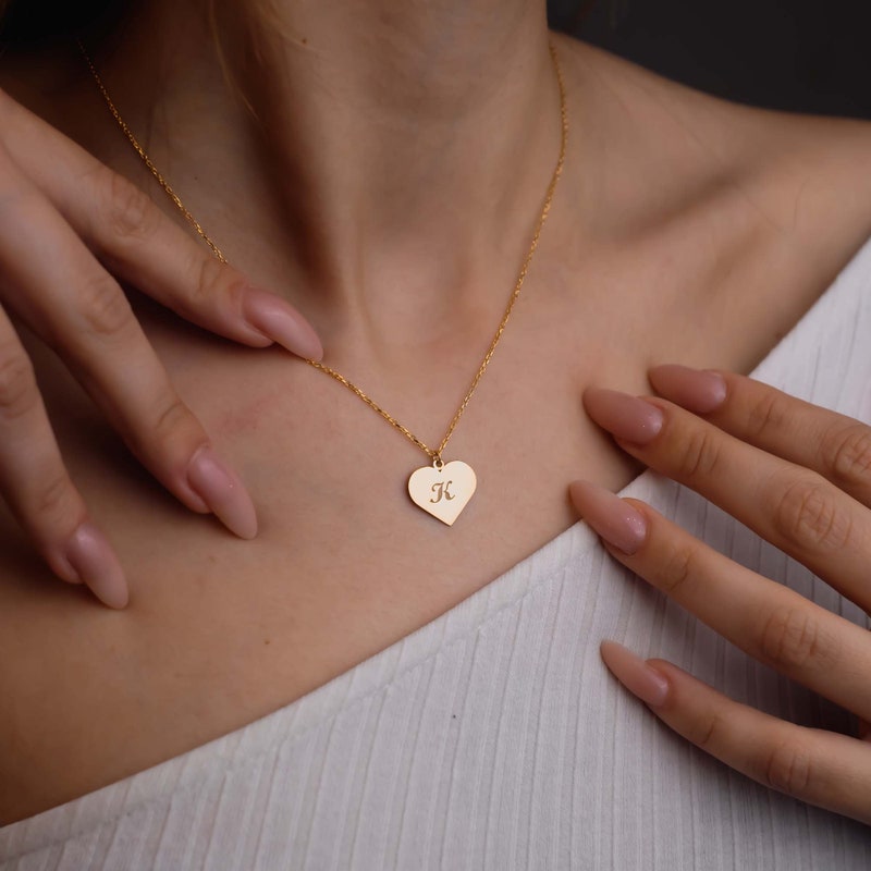 Initial Heart Ring - Etsy