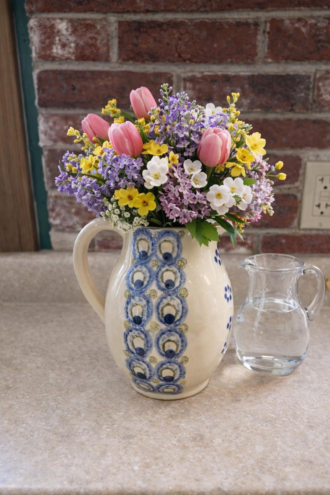 Vintage Handmade Cottagecore Blueberry and Floral Farmhouse Cream and ...