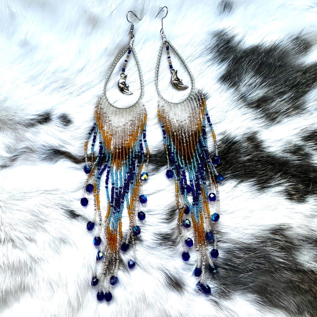 Indigenous Artisan Handmade La Luna Collection Tear Drop Glass Beaded ...