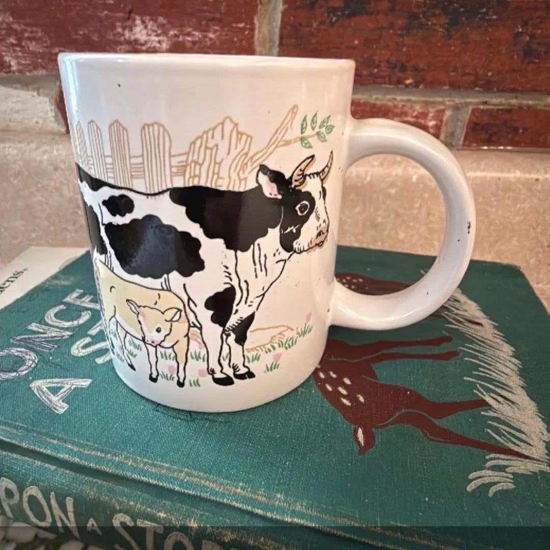 Vintage Farmhouse Cottagecore Heiffer Cow and Calf Coffee or Tea Mug - Etsy