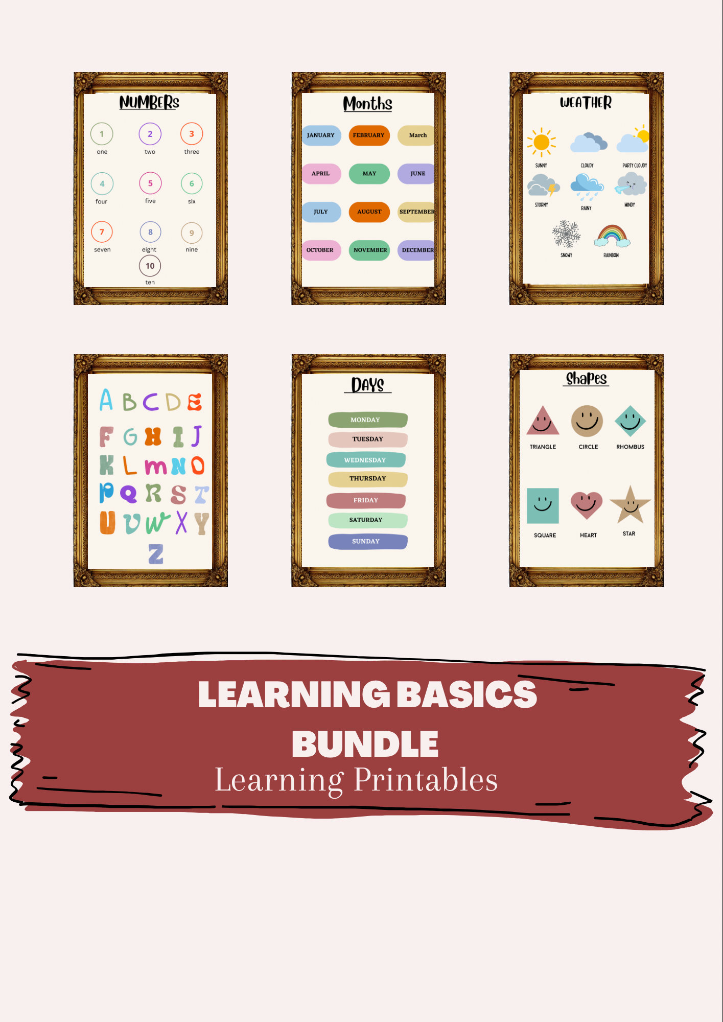 Toddler Prek Learning Poster Printables - Etsy