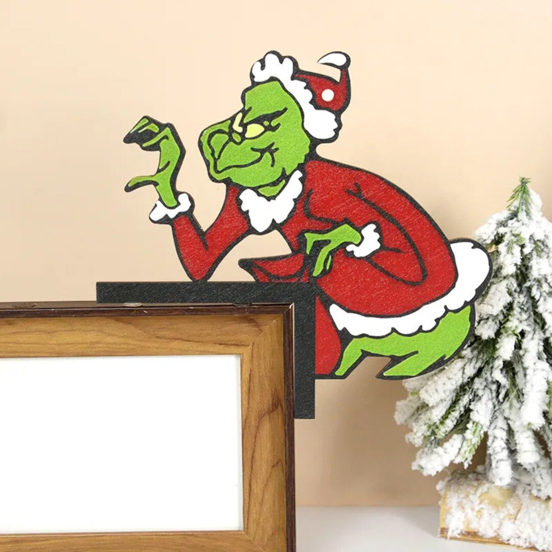 Christmas / Grinch / Door Corner Ornaments / Christmas Wooden - Etsy