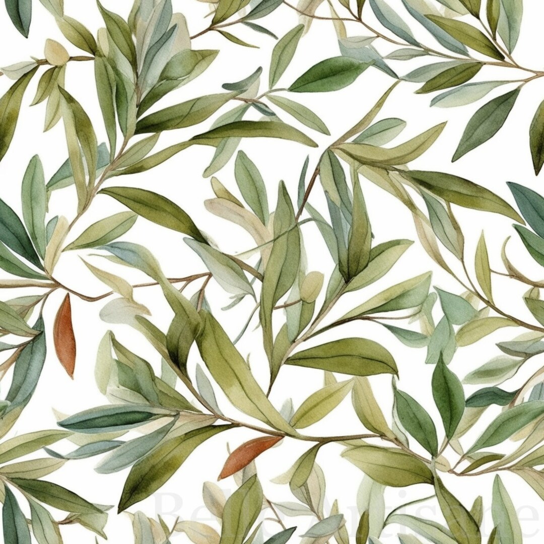Digital Paper - Bay Leaf Branches - SEAMLESS - Etsy