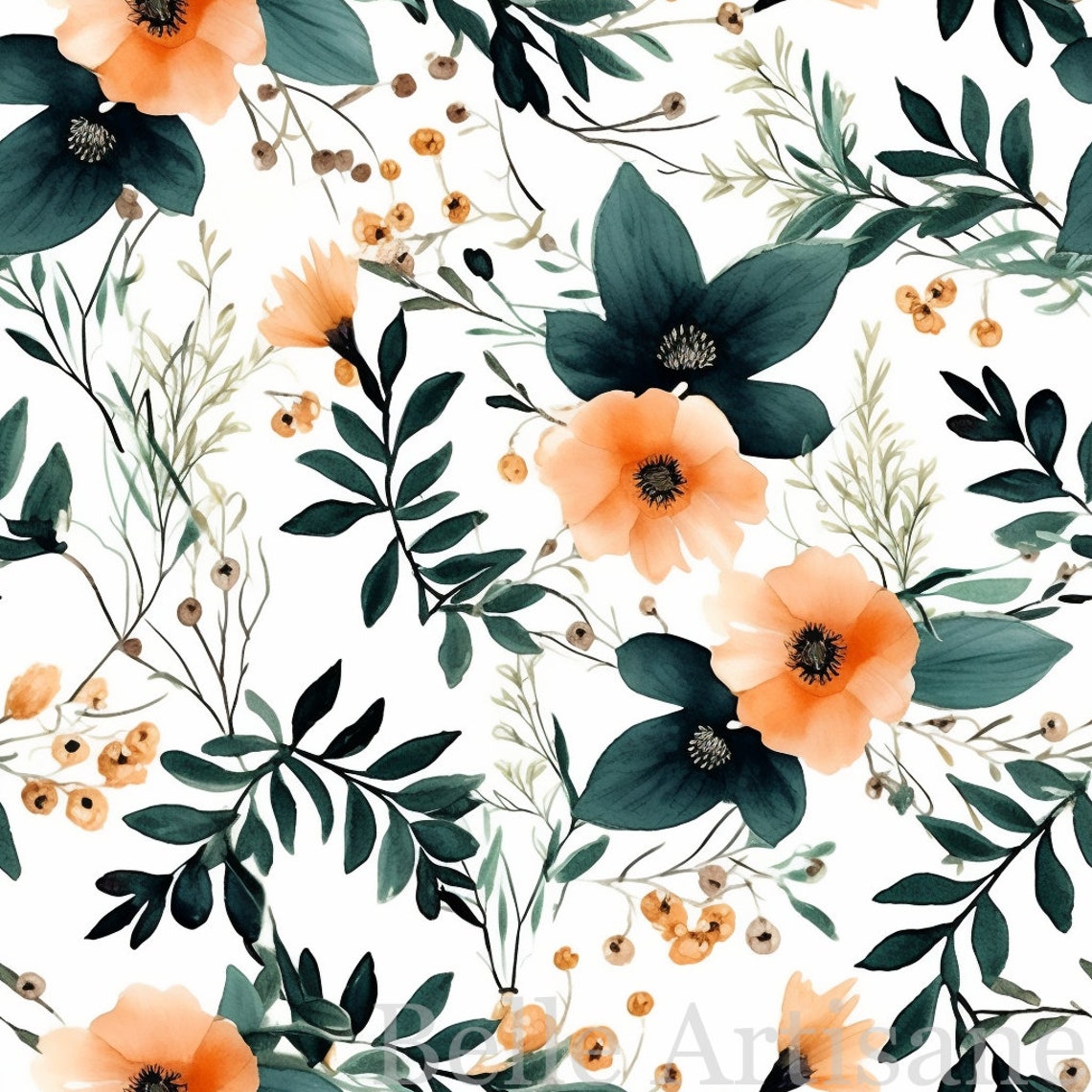 Watercolor Floral Digital Paper - SEAMLESS - Etsy