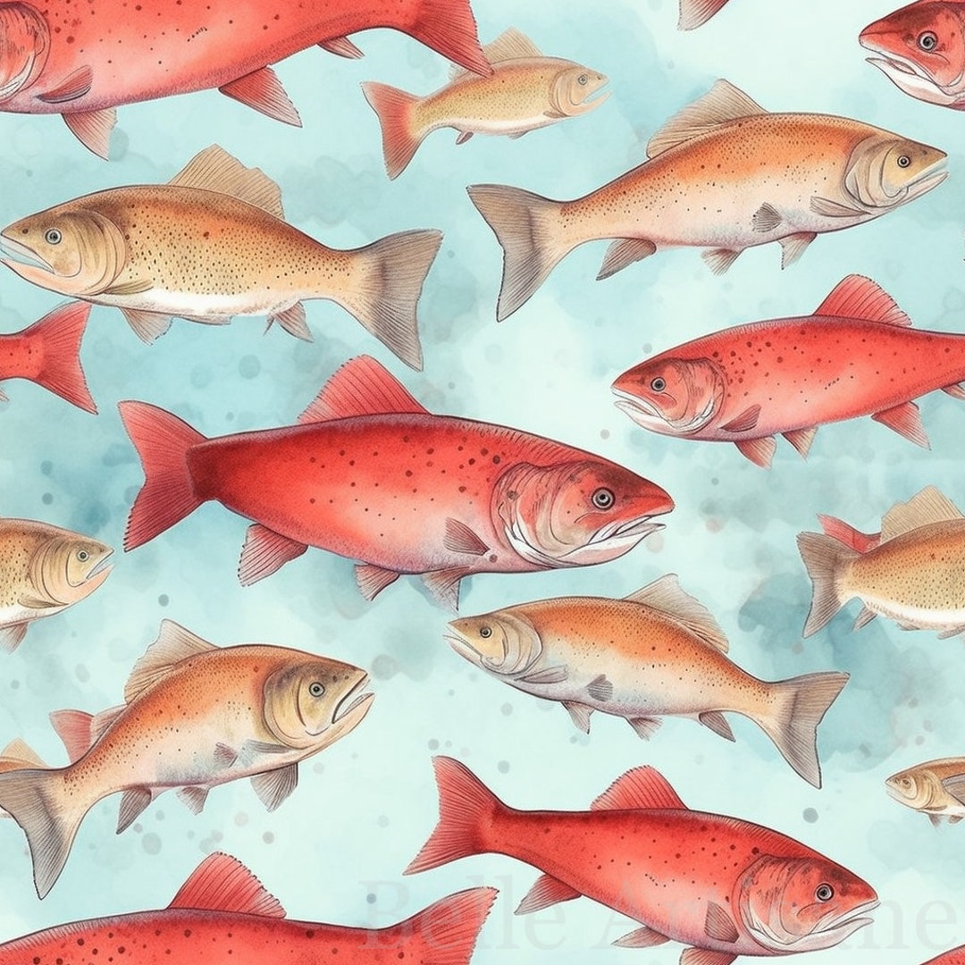 Digital Paper - Trout - SEAMLESS - Etsy