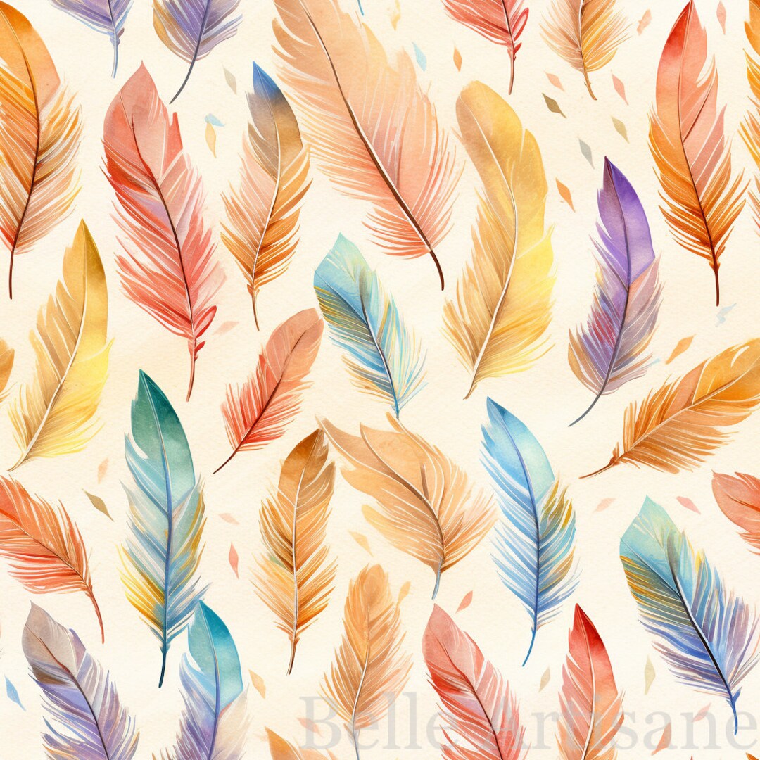 Digital Paper - Feathers - SEAMLESS - Etsy