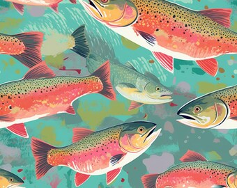 Digital Paper - Trout - SEAMLESS - Etsy