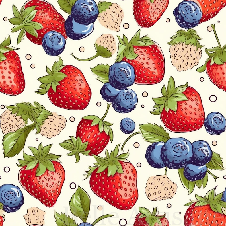 Digital Paper - Berries - SEAMLESS - Etsy