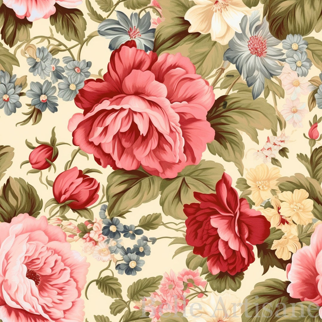Elegant Floral Digital Paper - SEAMLESS - Etsy