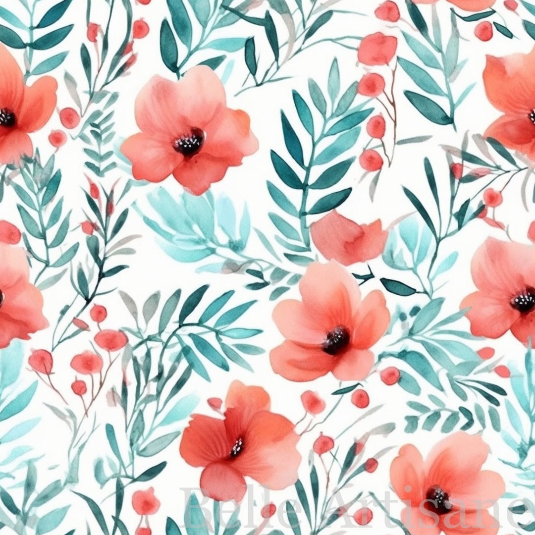 Watercolor Floral Digital Paper - SEAMLESS - Etsy