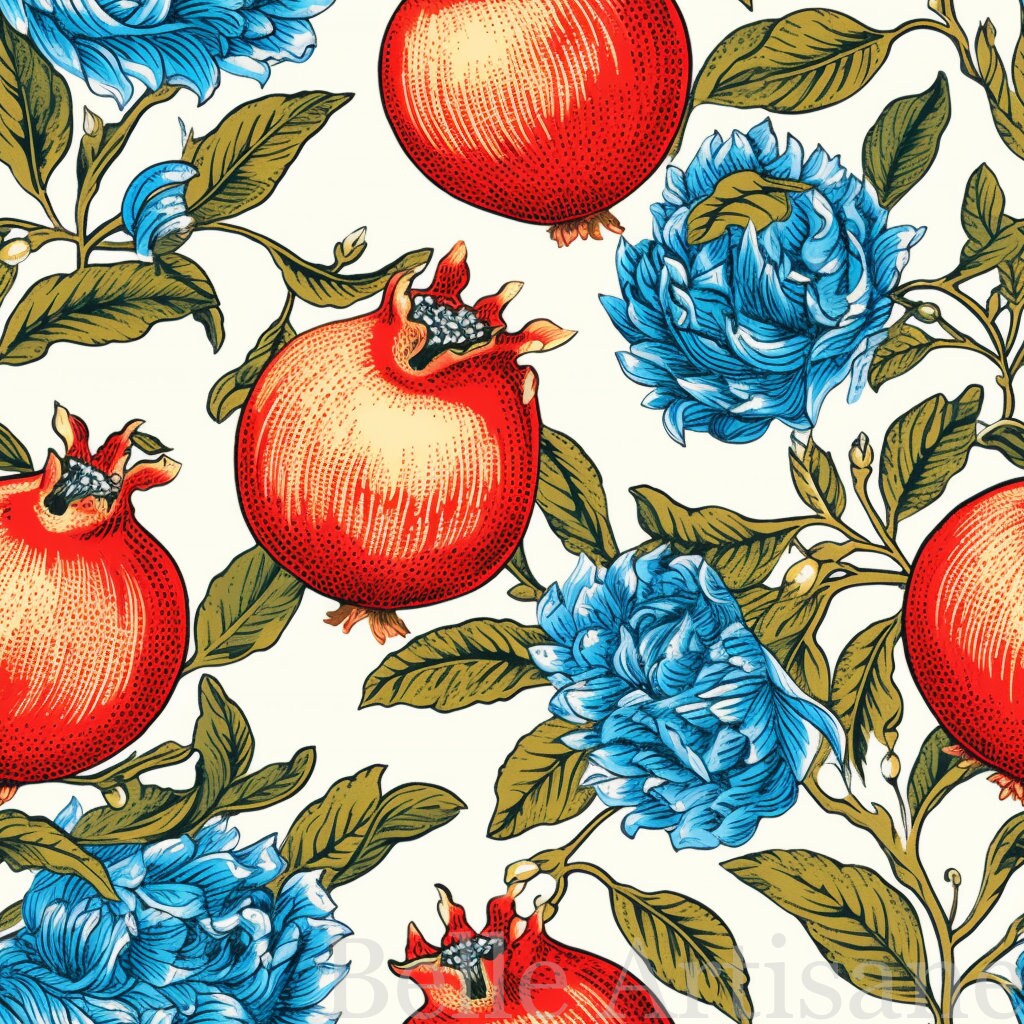 Digital Paper - Pomegranates- SEAMLESS - Etsy