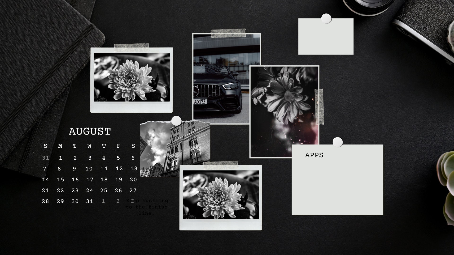 Black Collage Desktop Wallpaper Template - Etsy