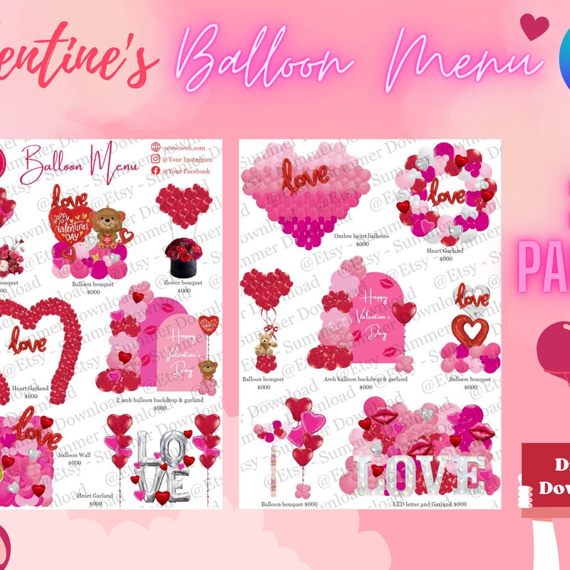 Valentines Balloon Stack - Etsy