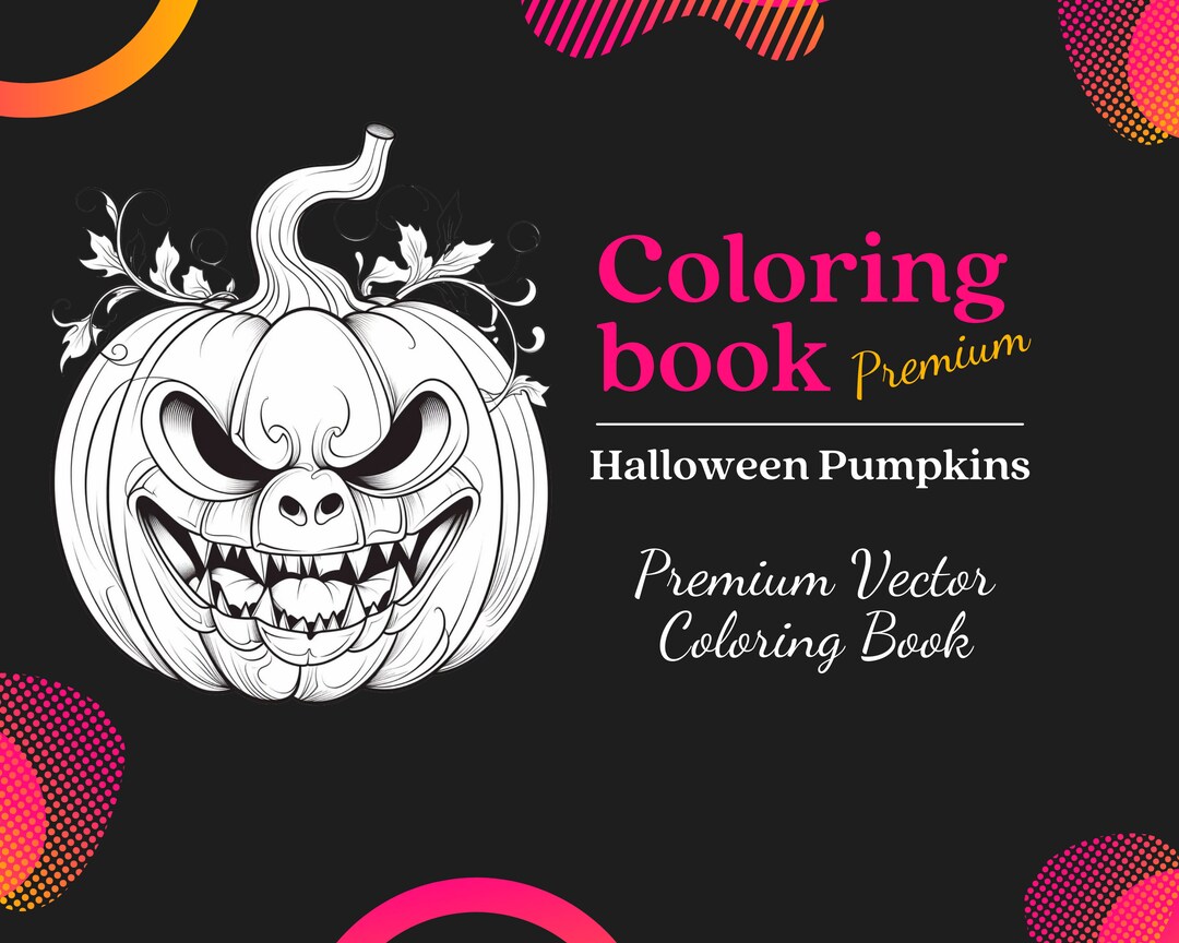 Halloween Pumpkin Coloring Pages 40 Pages Instant SVG Download Premium ...
