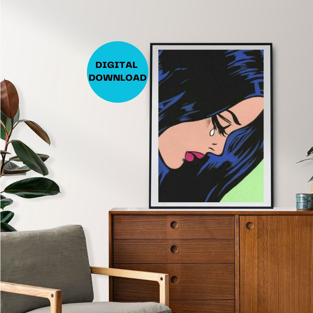 Retro Comic Girl Digital Poster, Vintage Comic Poster, Pop Art Comic ...