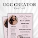 1 Page Rate Card Price List Template UGC Creator Price List Template ...
