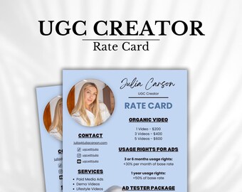 UGC Price List Template Colorful - Etsy