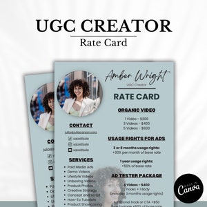 1 Page Rate Card Price List Template UGC Creator Price List Template ...