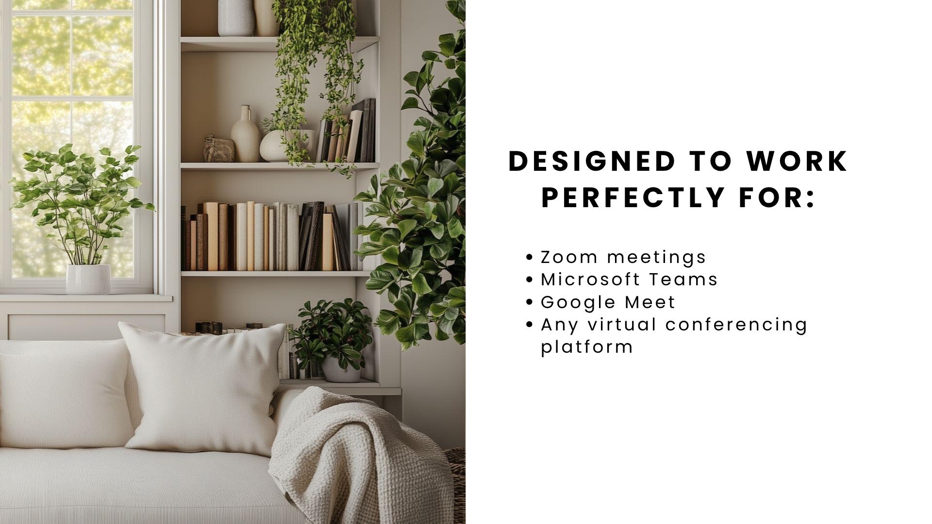 Zoom Background With Bookshelves, Home Office Bookshelf Backdrop ...