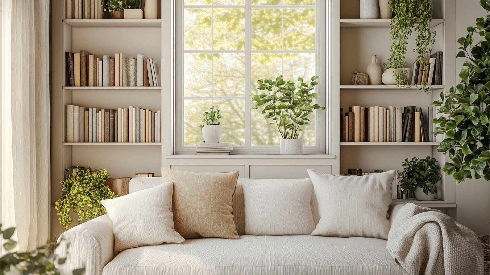 Zoom Background With Bookshelves, Home Office Bookshelf Backdrop ...