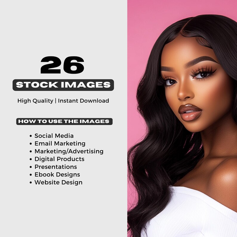 Black Woman Stock Photos, Hair and Beauty Stock Models for Digital ...