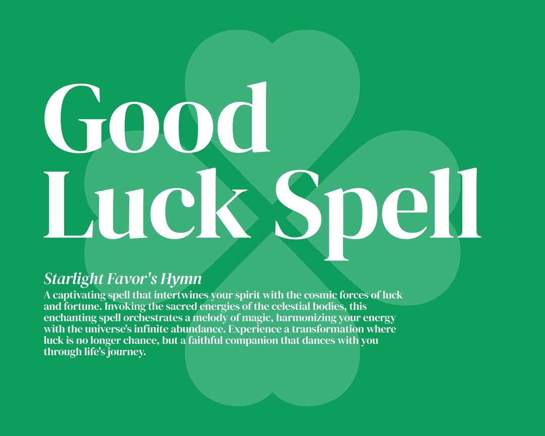 Good Luck Spell Self Cast Detailed Incantation Written by - Etsy