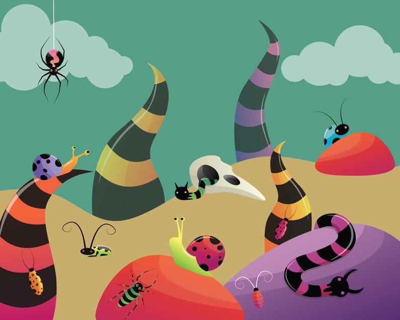 Cute and Creepy Clipart, Instant Download, Centipede, Printable, Spooky ...