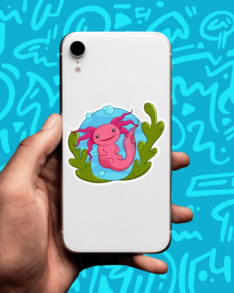 Cute Axolotl Printable Sticker, Instant Download, Salamander, Print and ...
